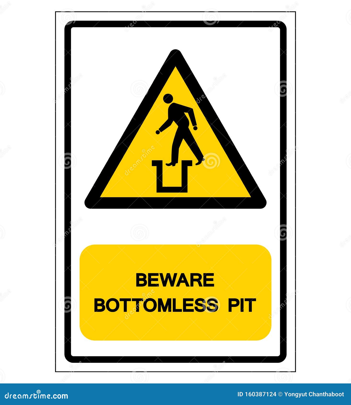 Beware Bottomless Pit Symbol Sign,Vector Illustration, Isolate on White ...