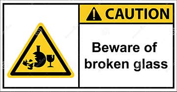 Beware of Broken Glass. Glass Shards Dump Area Stock Vector ...