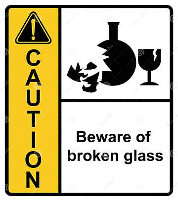 Beware of Broken Glass. Glass Shards Dump Area Stock Vector ...