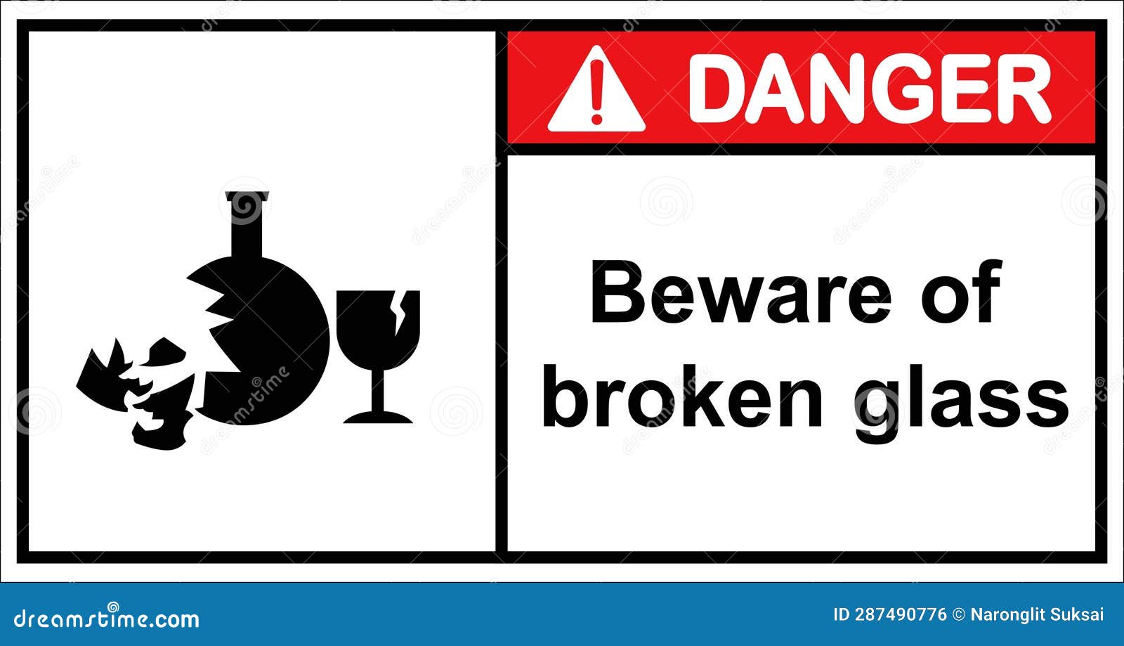 Beware Of Glass Trample Symbol Sign, Vector Illustration, Isolate On ...