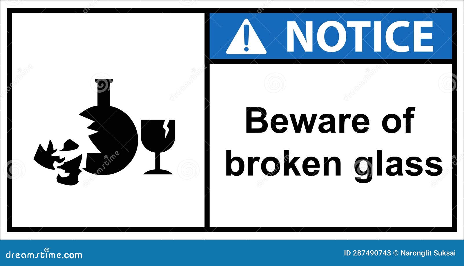 Beware Of Glass Trample Symbol Sign, Vector Illustration, Isolate On ...