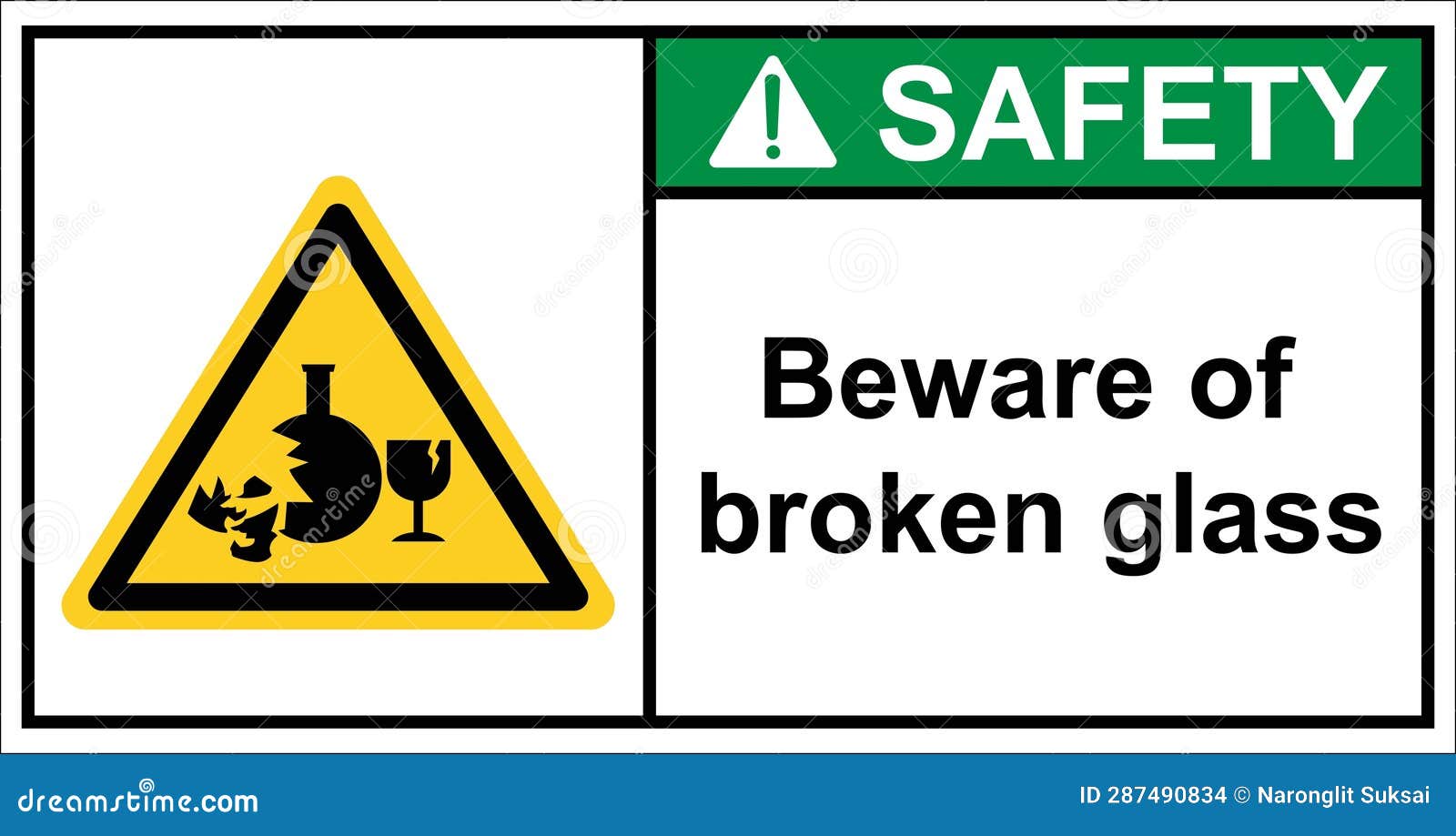 Beware Of Glass Trample Symbol Sign, Vector Illustration, Isolate On ...