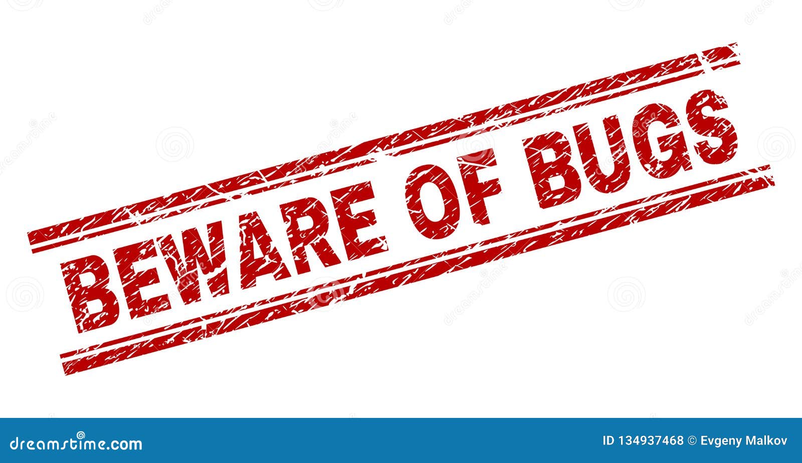 Scratched Textured BEWARE of BUGS Stamp Seal Stock Vector ...