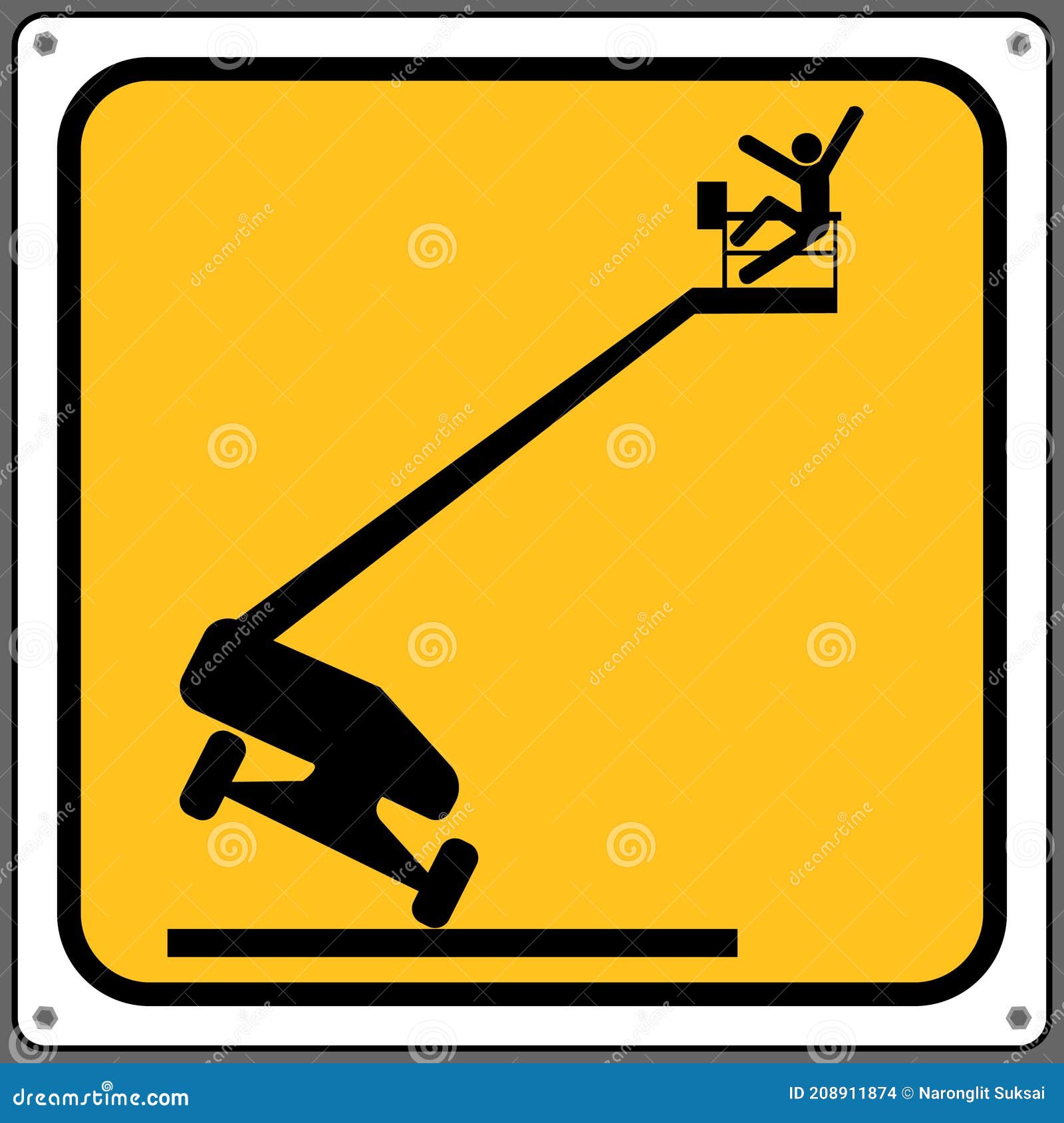 Beware of the Cable Car Lifts in Balance Caution Sign Stock Vector ...