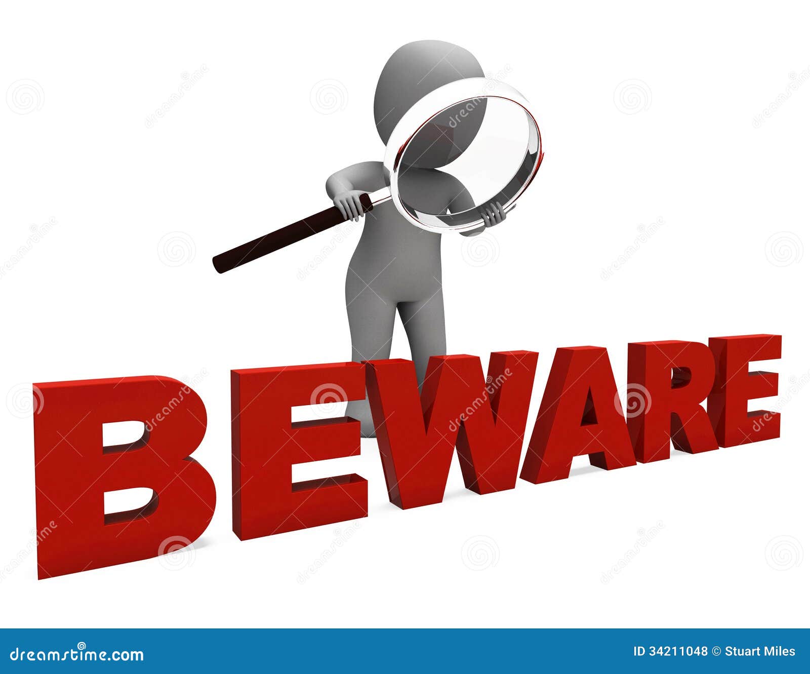 Beware Character Means Caution Dangerous or Warning Stock Illustration ...