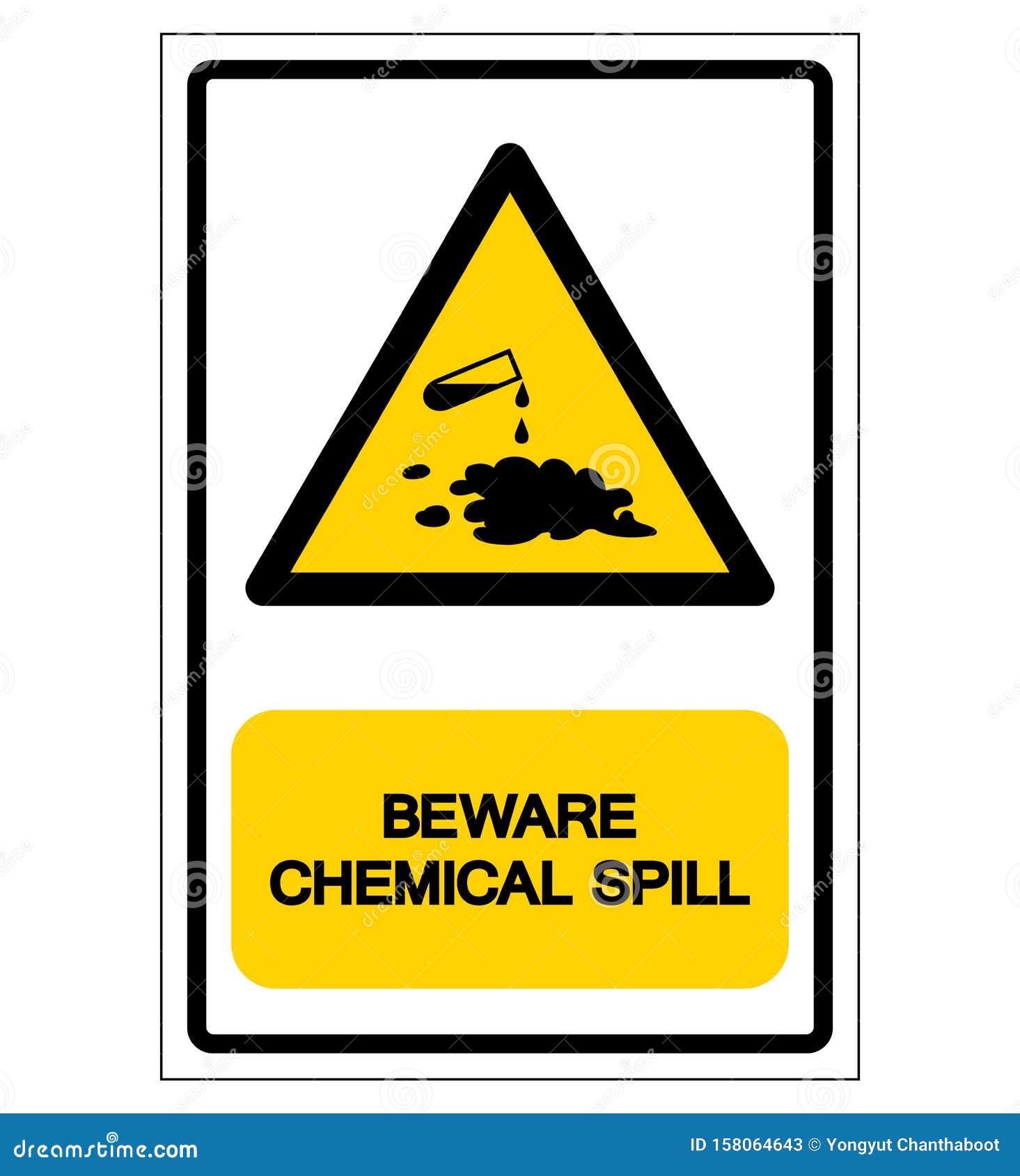 Beware Chemical Spill Symbol Sign ,Vector Illustration, Isolate on ...