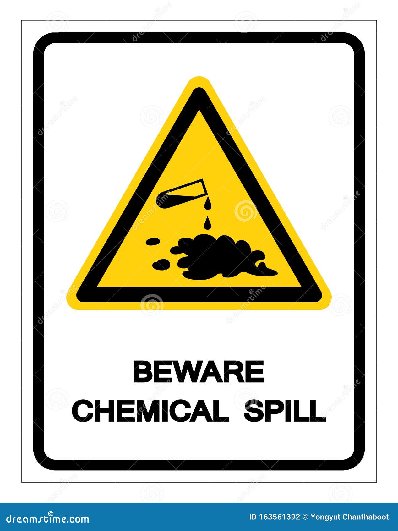 Beware Chemical Spill Symbol Sign ,Vector Illustration, Isolate on ...