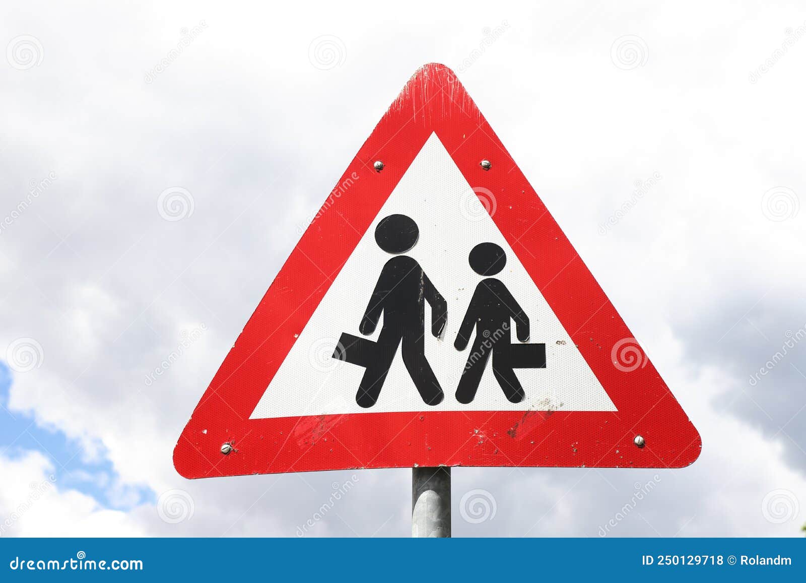 Beware Of Children Yellow Road Sign Royalty-Free Stock Photo ...