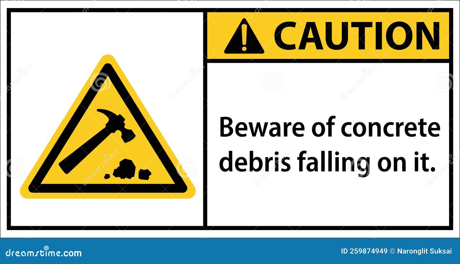 Beware of Concrete Debris Falling on it.sign Caution Stock Vector ...