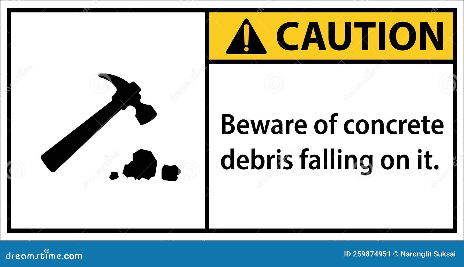 Beware of Concrete Debris Falling on it.sign Caution Stock Vector ...