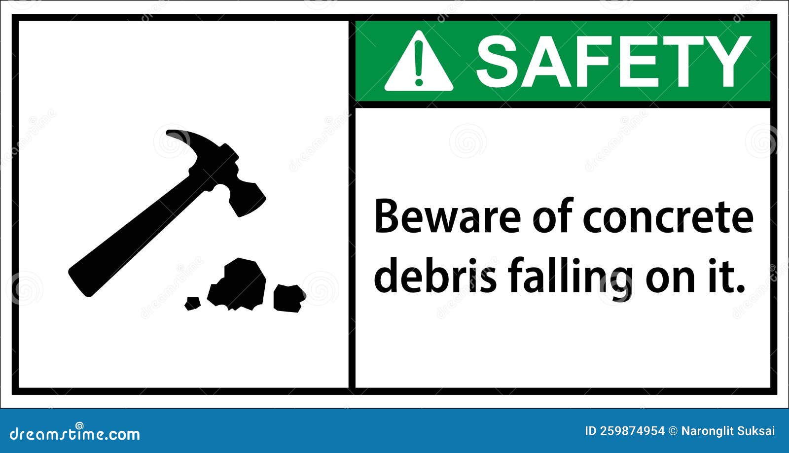 Beware of Concrete Debris Falling on it.sign Safety Stock Vector ...