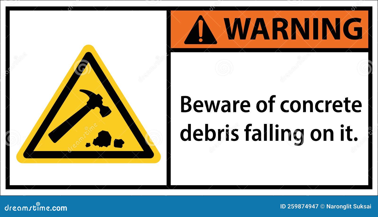 Beware of Concrete Debris Falling on it.sign Warning Stock Vector ...