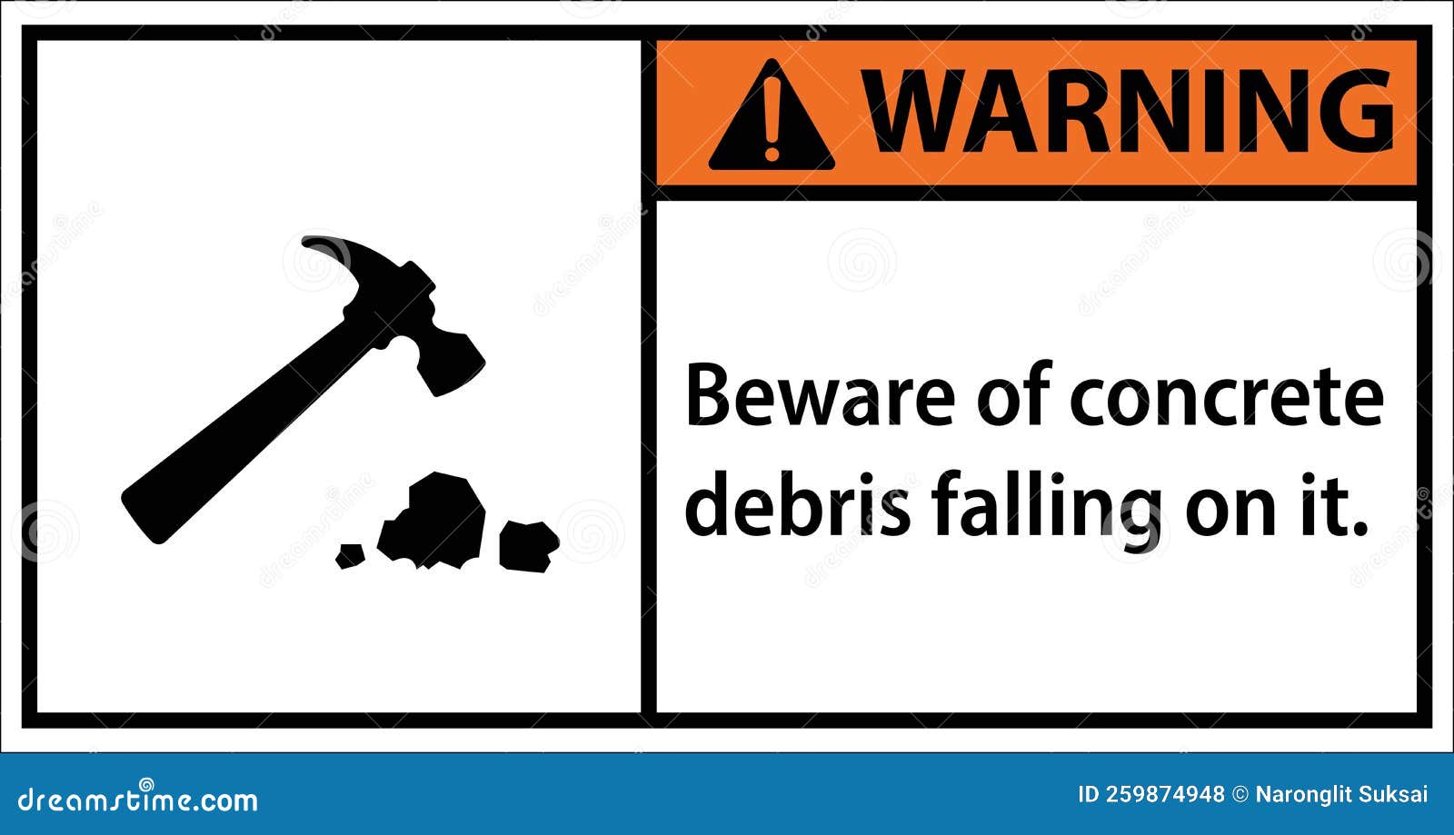 Beware of Concrete Debris Falling on it.sign Warning Stock Vector ...