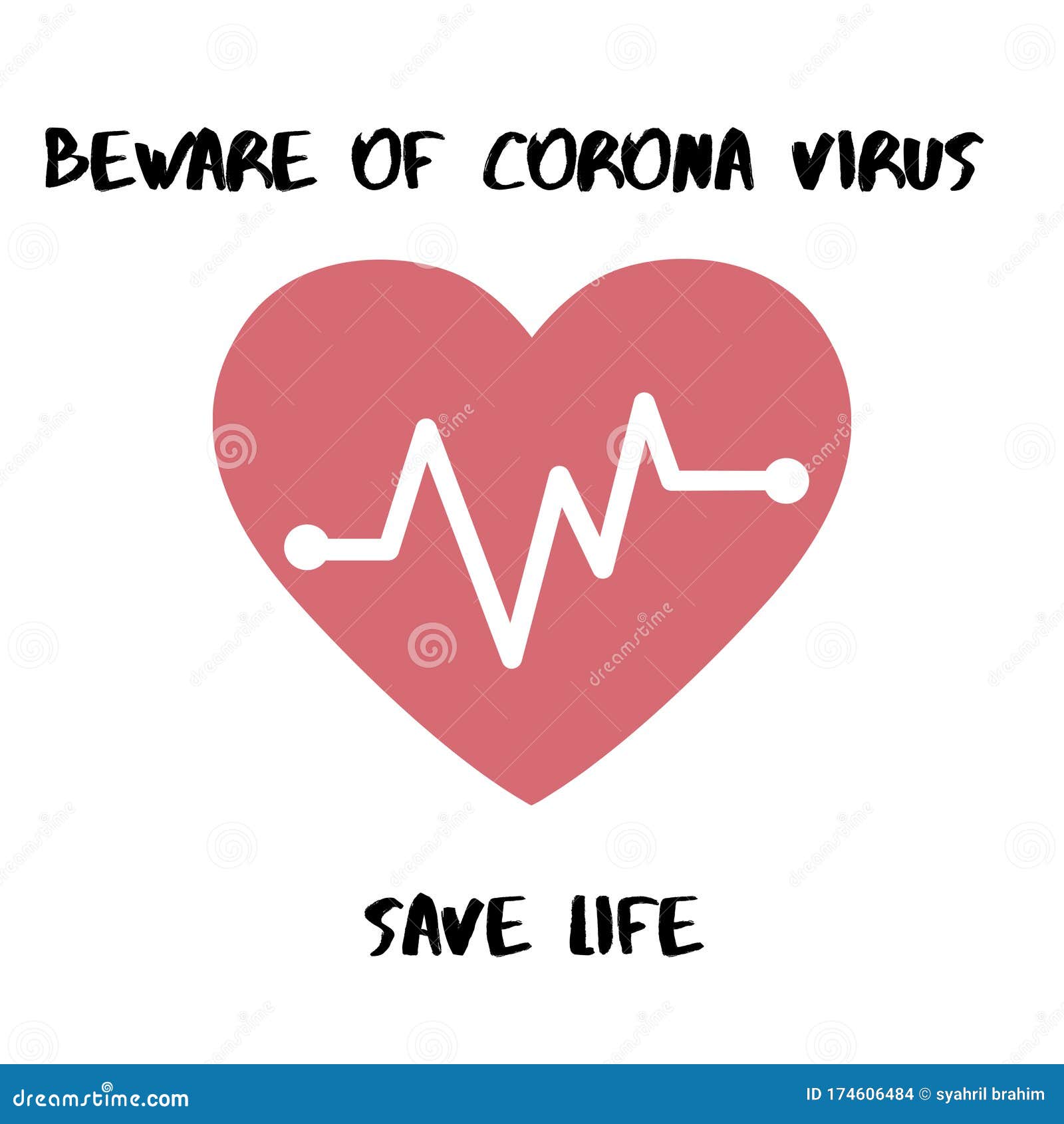 Beware of Corona Virus Save Life Illustration on White Background ...
