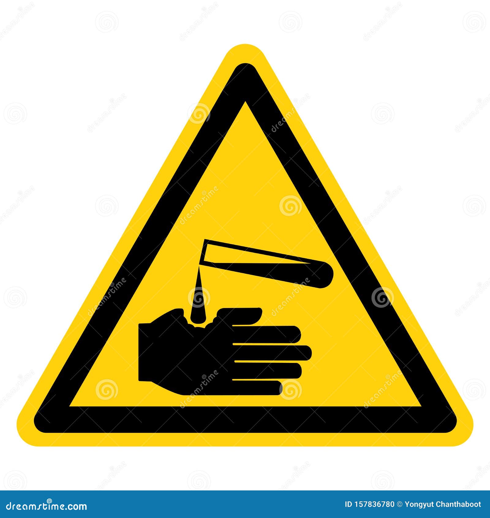 Beware Corrosives Symbol, Vector Illustration, Isolate on White ...