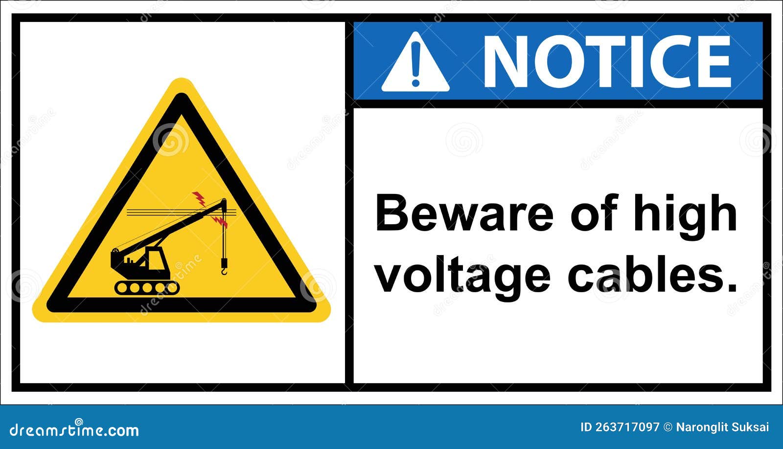 Beware of Cranes Hooking Up High Voltage Cables.sign Notice Stock ...