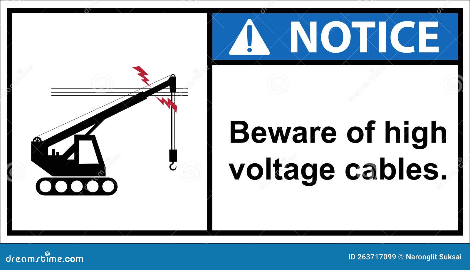 Beware Of Cranes Hooking Up High Voltage Cables Cartoon Vector ...