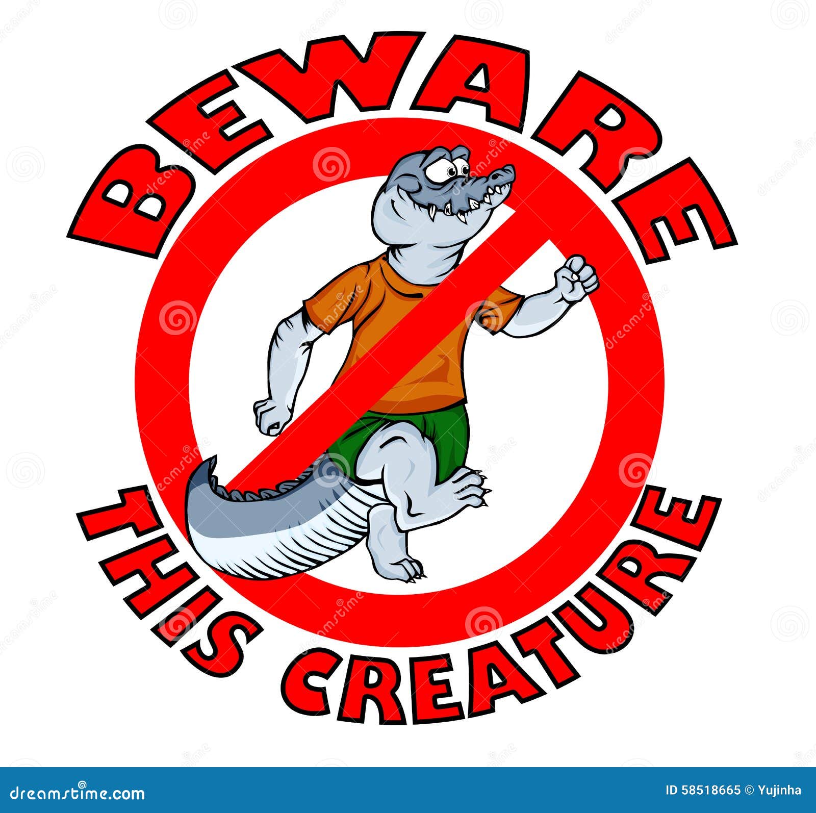 Beware crocodile sign stock image. Illustration of crocodile - 58518665