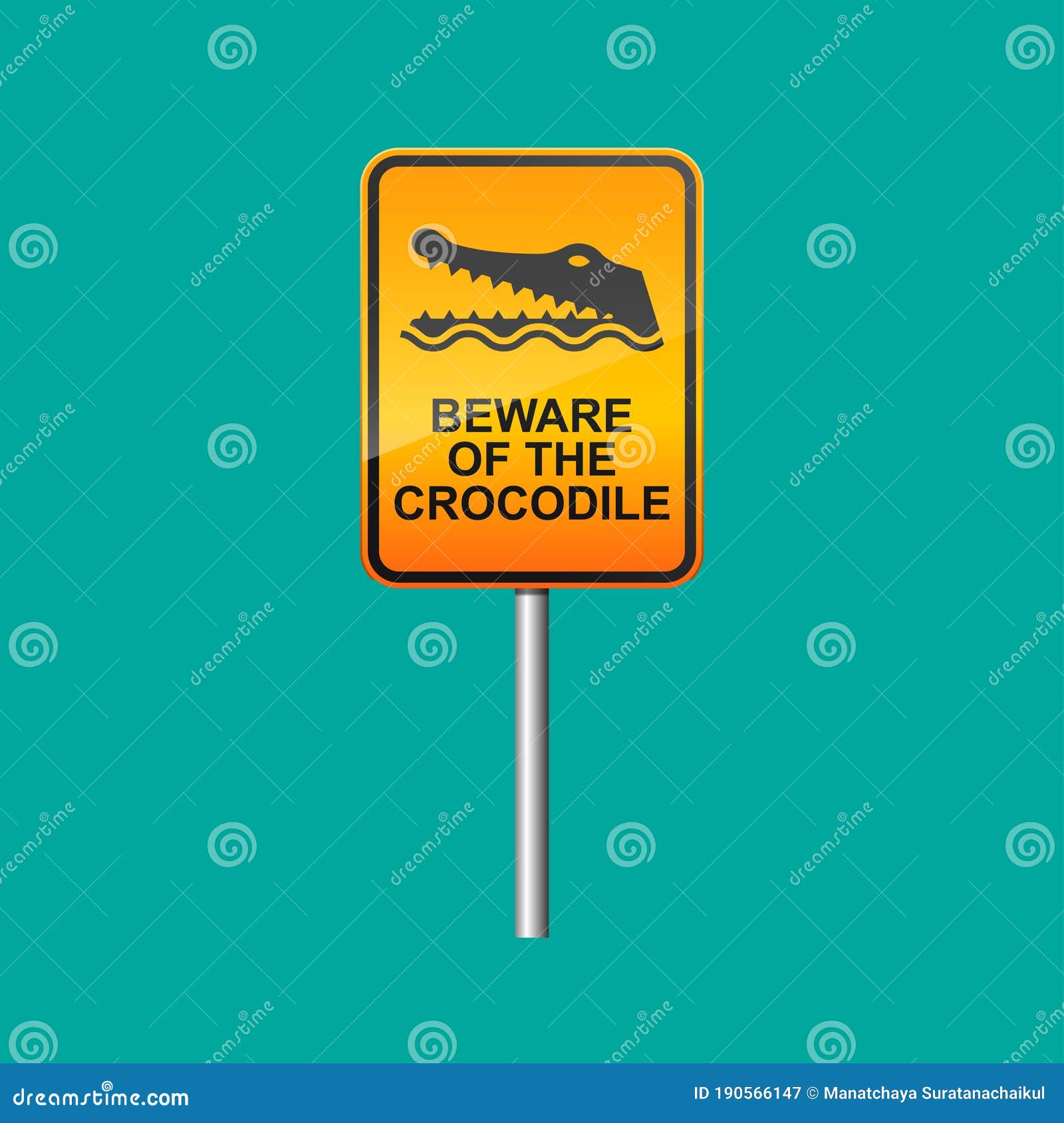 Beware Crocodile Sign Stock Illustrations – 17 Beware Crocodile Sign ...