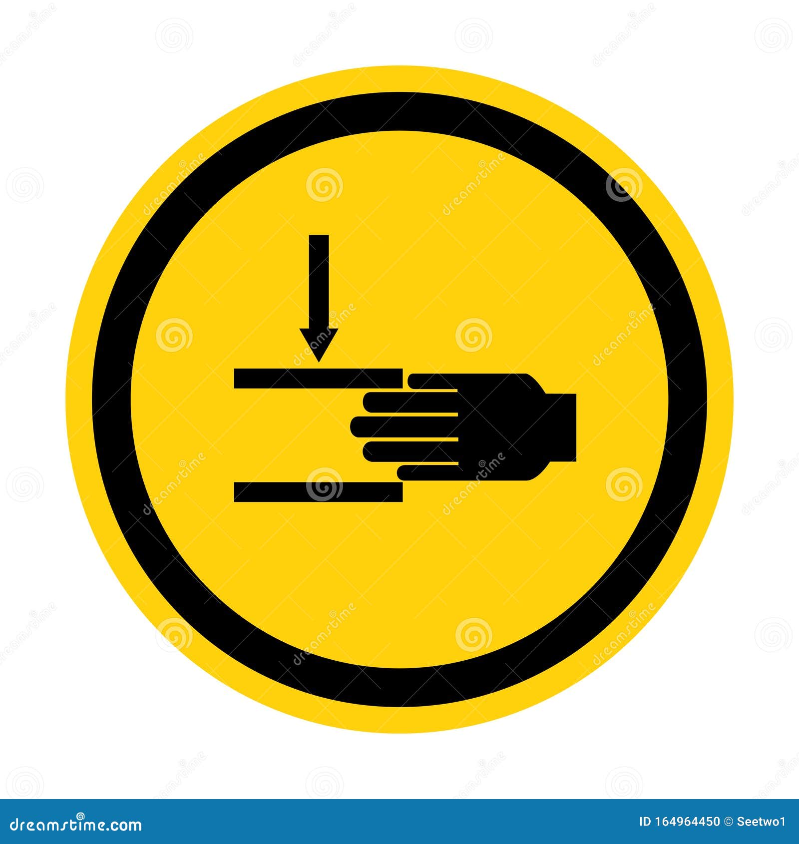 Beware of Crushing Hand Symbol Isolate on White Background,Vector ...