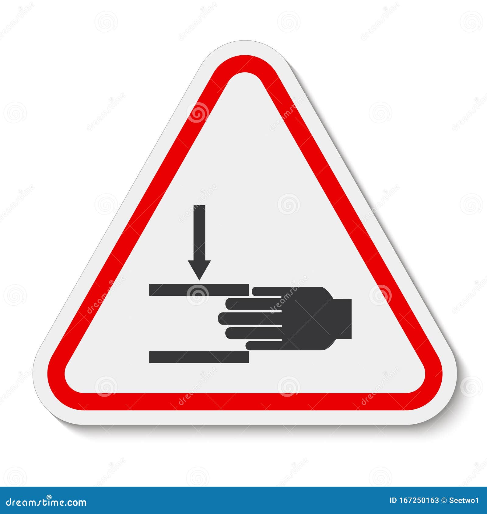 Beware of Crushing Hand Symbol Isolate on White Background,Vector ...