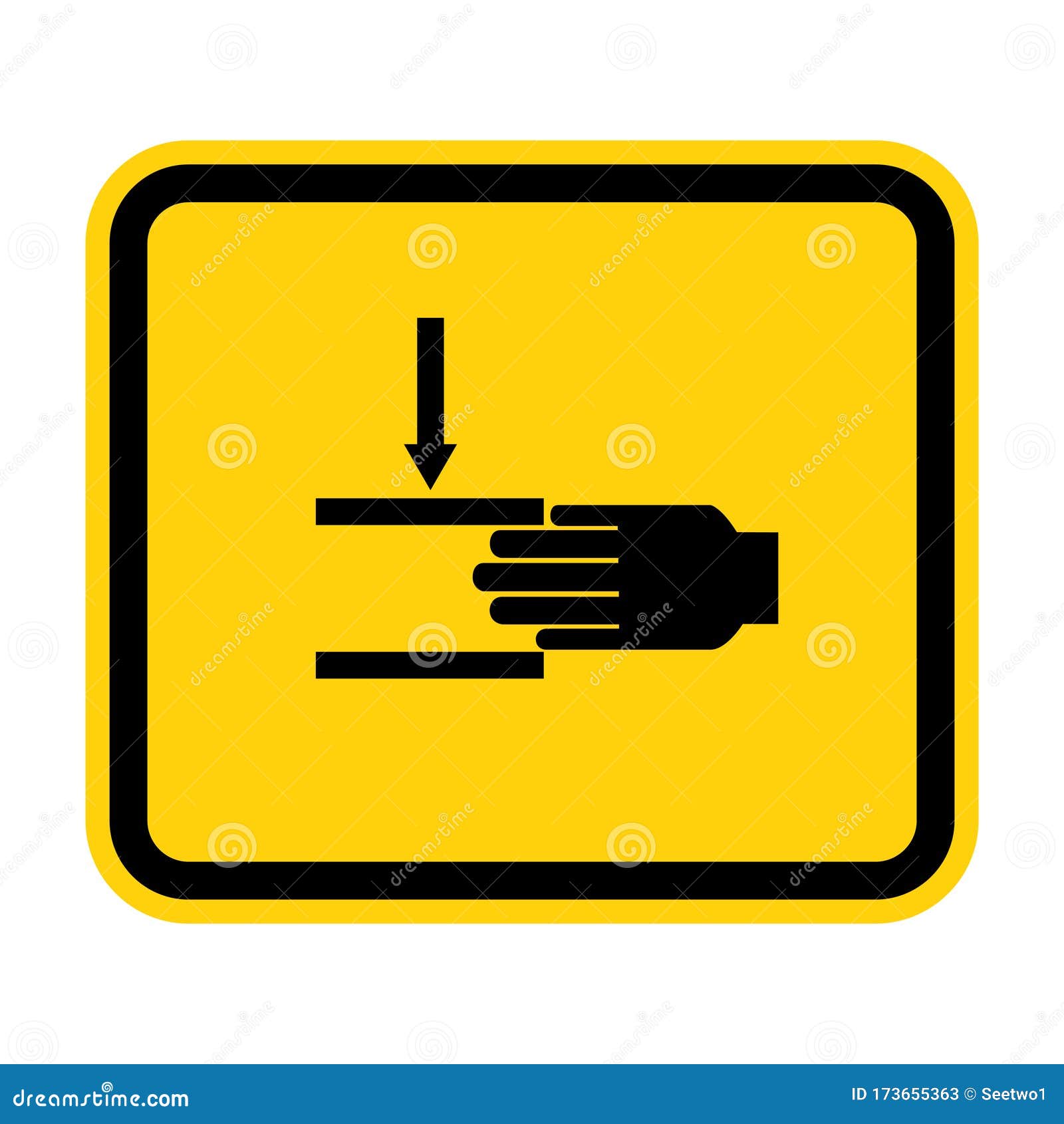 Beware of Crushing Hand Symbol Isolate on White Background,Vector ...