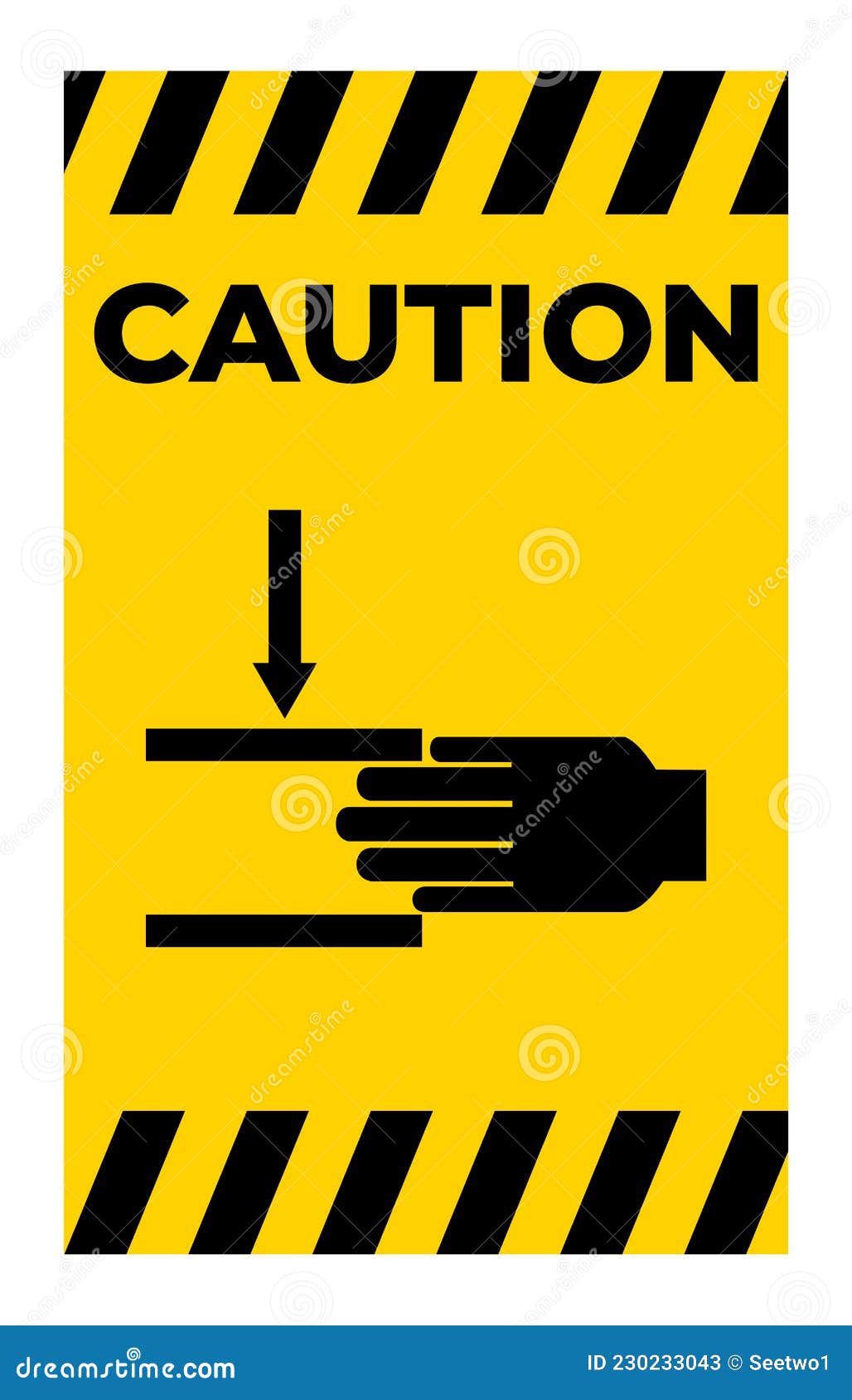Beware of Crushing Hand Symbol Isolate on White Background,Vector ...