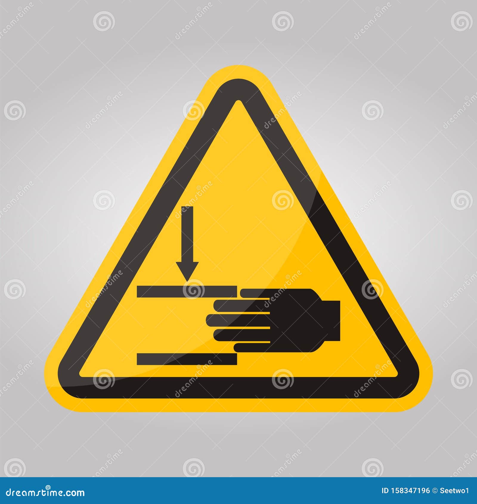 Beware of Crushing Hand Symbol Isolate on White Background,Vector ...