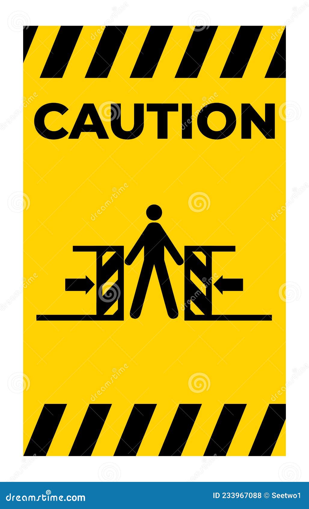 Beware Crushing Symbol Sign Isolate on White Background,Vector ...