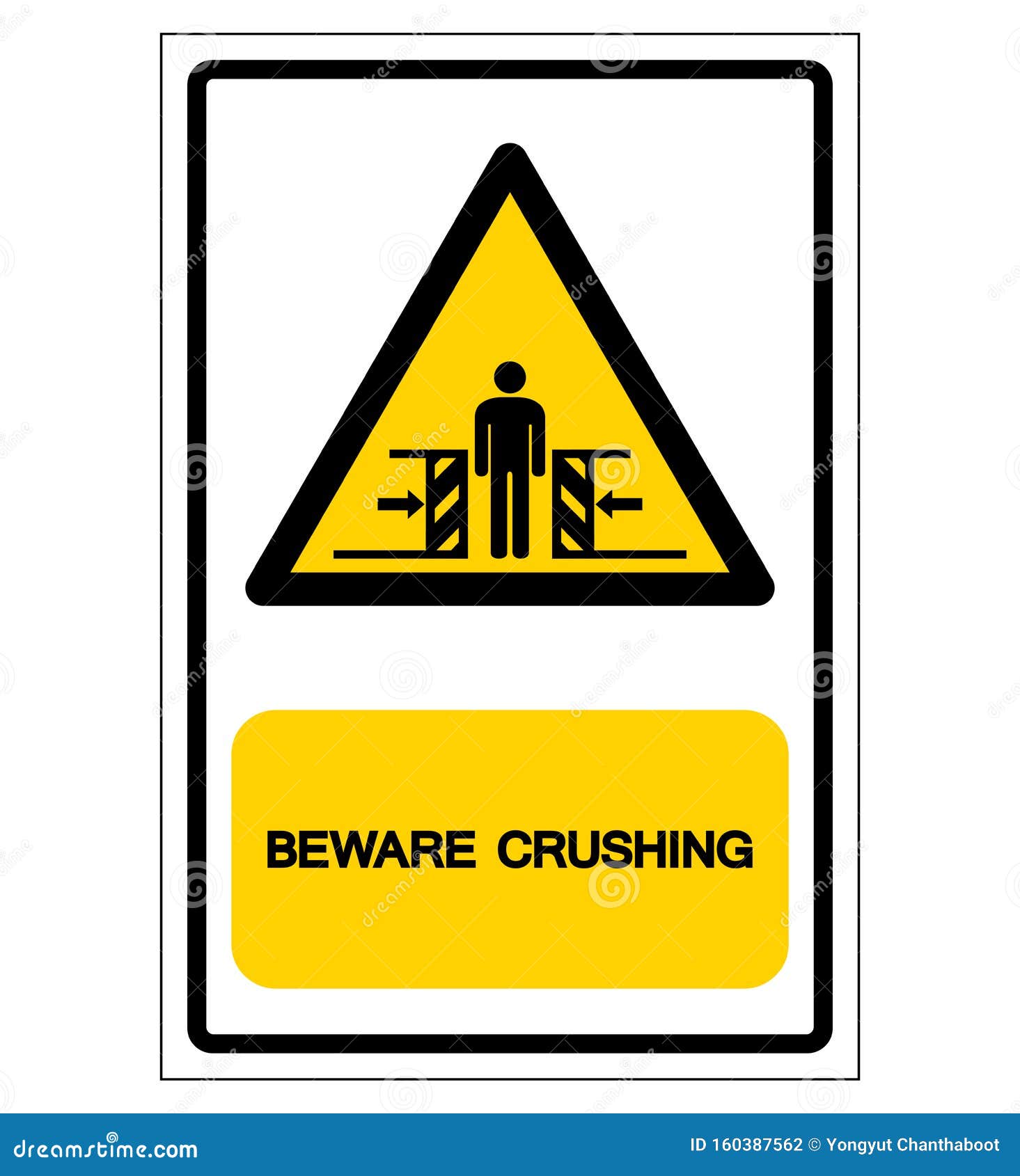 Beware Crushing Symbol Sign,Vector Illustration, Isolate On White ...