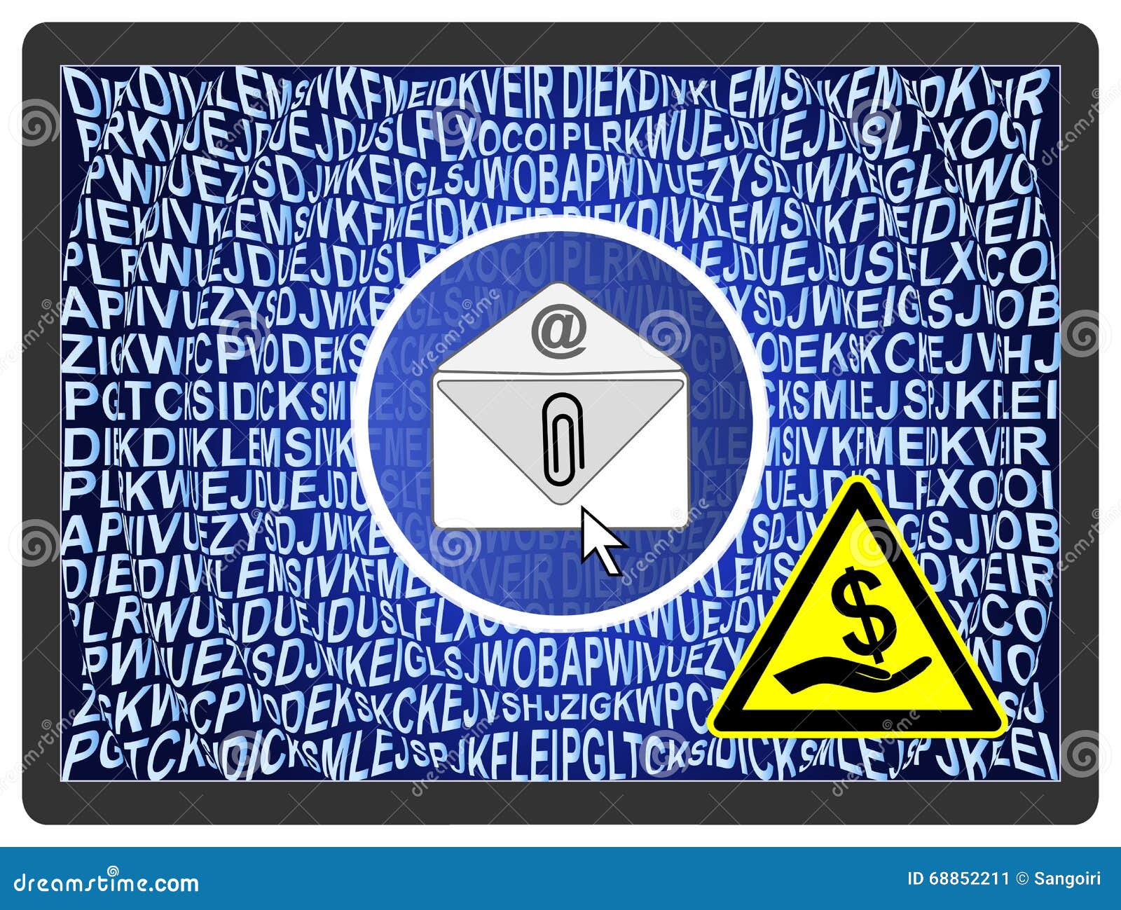 Beware of CryptoLocker stock illustration. Illustration of computer ...