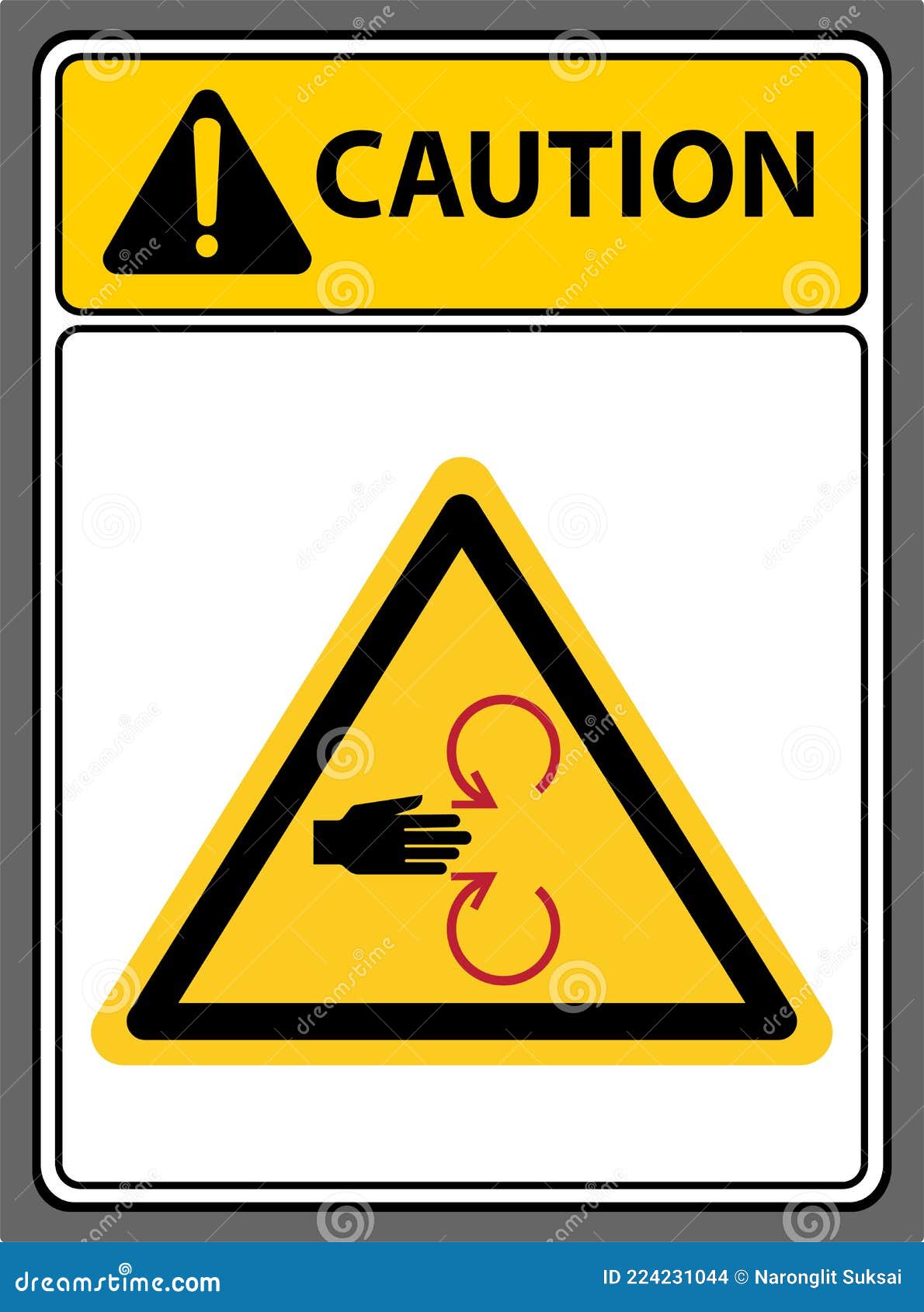 Beware Of The Danger Of Spindle Rotation.,Caution Sign Vector ...