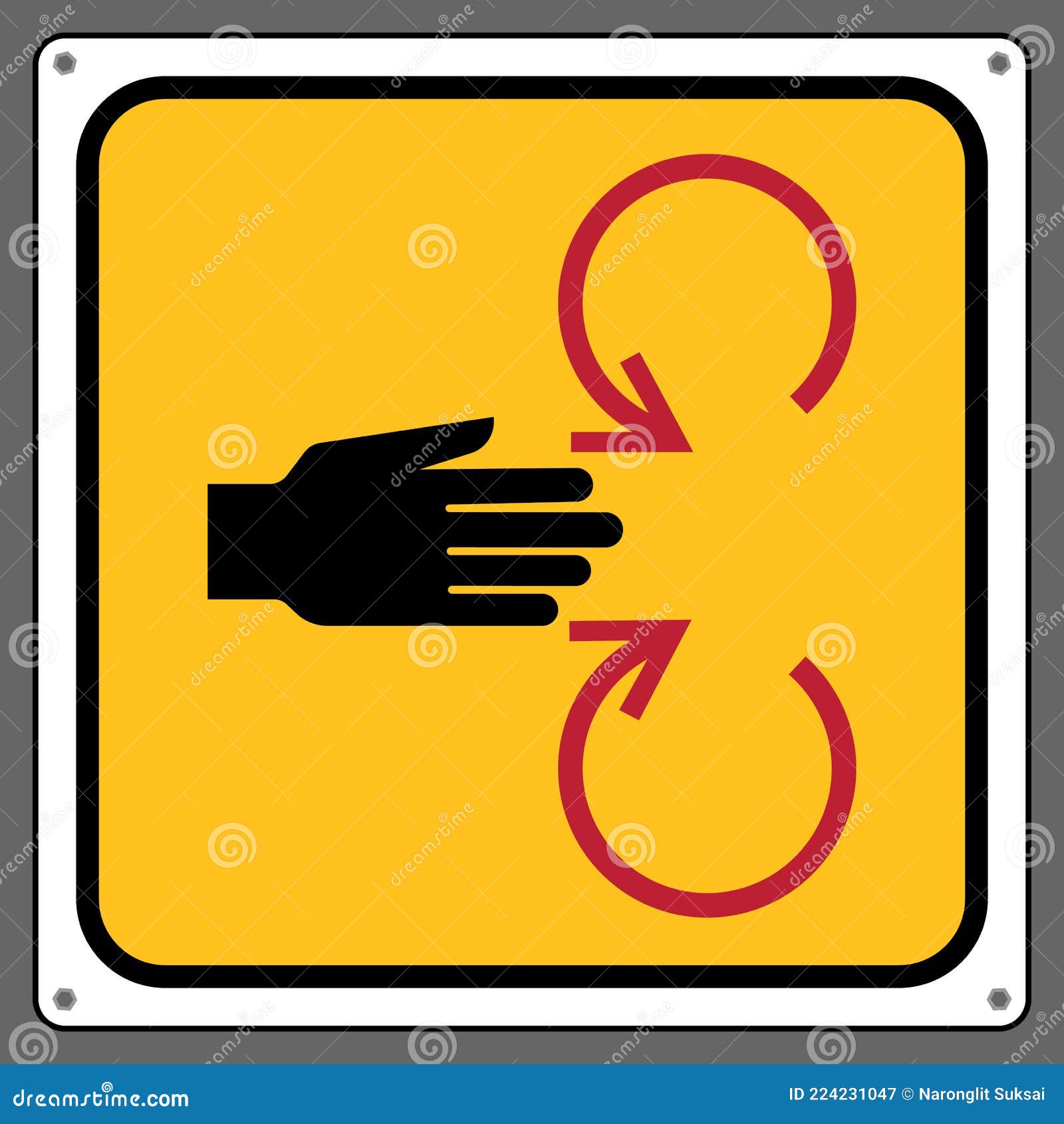 Beware of the Danger of Spindle Rotation.,Caution Sign Stock Vector ...