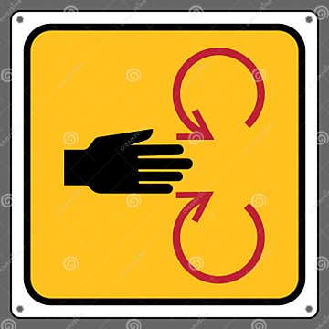 Beware of the Danger of Spindle Rotation.,Caution Sign Stock Vector ...