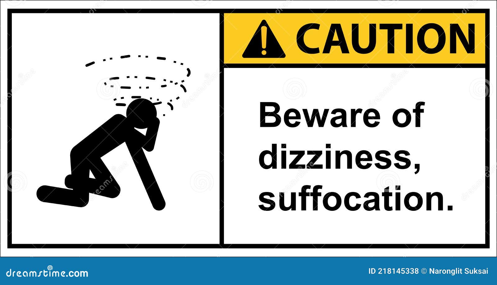 Beware Of Dizziness, Suffocation.,Safety Sign Cartoon Vector ...