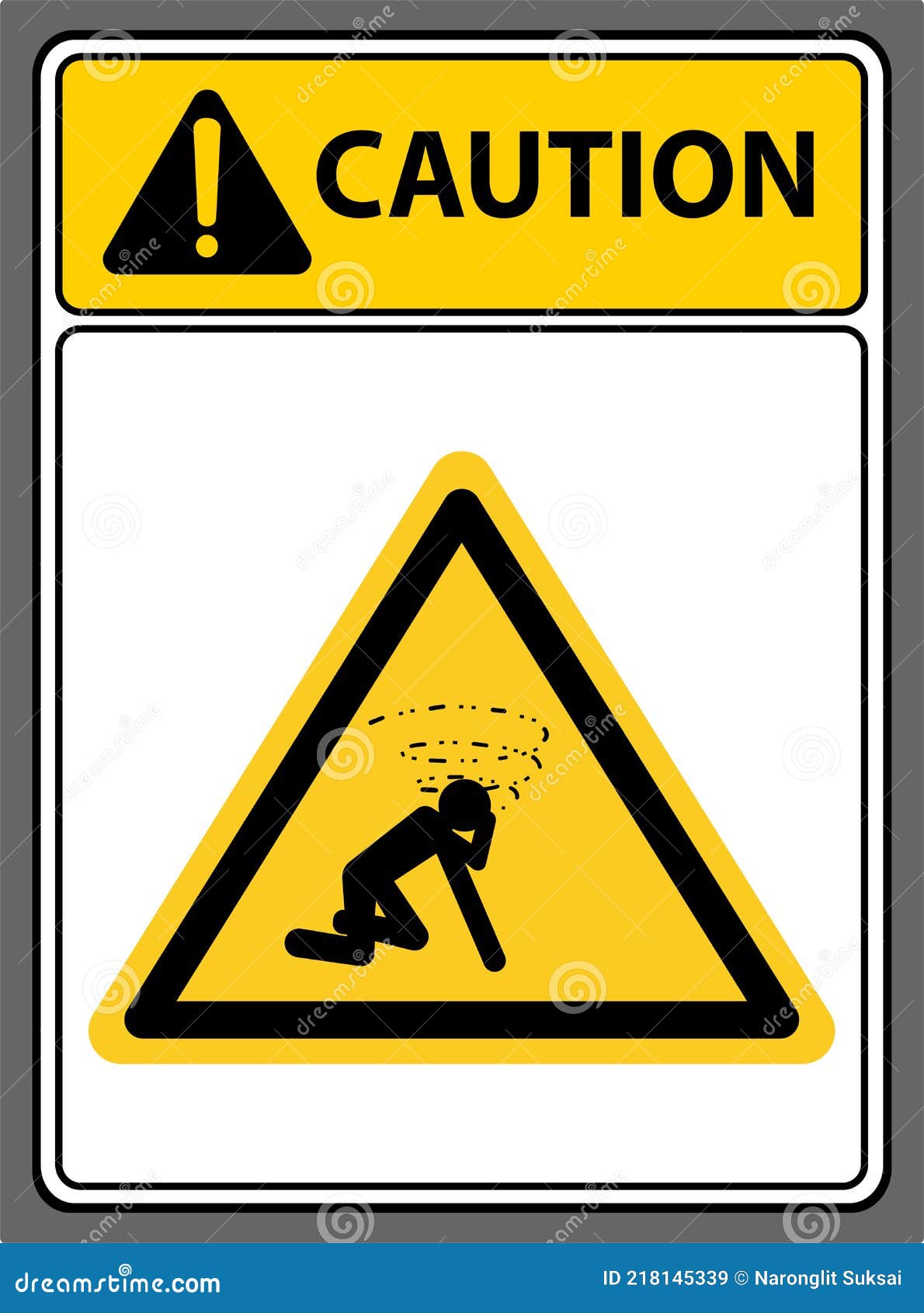 Beware Of Dizziness, Suffocation.,Caution Sign Cartoon Vector ...