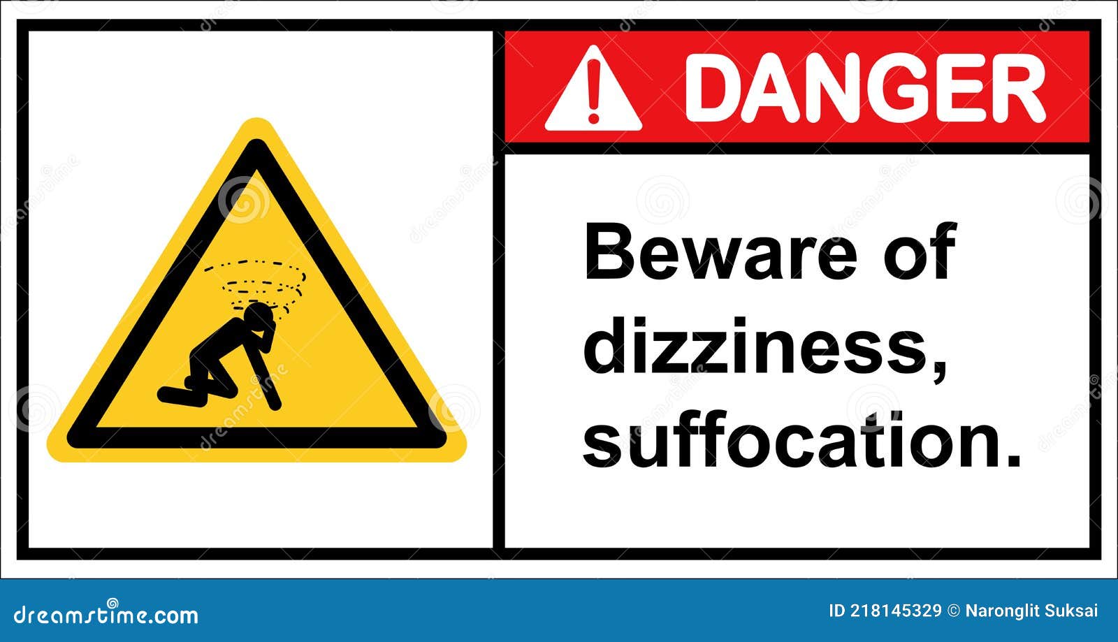 Beware Of Dizziness, Suffocation.,Safety Sign Cartoon Vector ...
