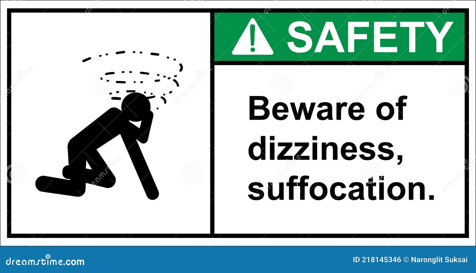 Beware Of Dizziness, Suffocation.,Safety Sign Cartoon Vector | CartoonDealer.com #218145343