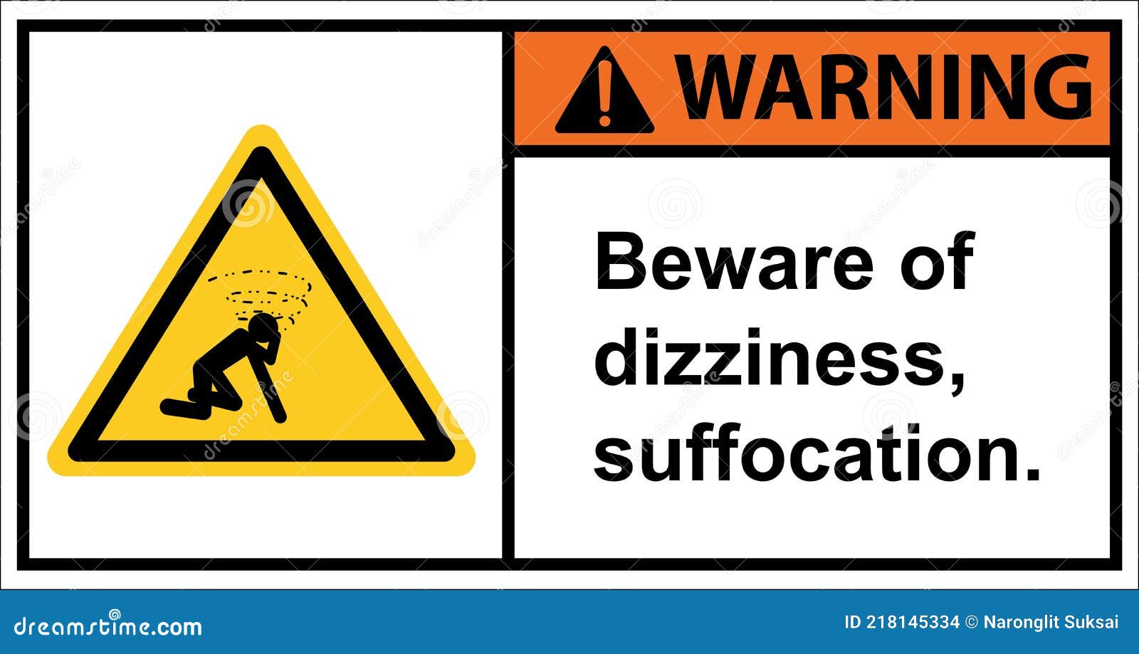 Beware of Dizziness, Suffocation.,Warning Sign Stock Vector ...