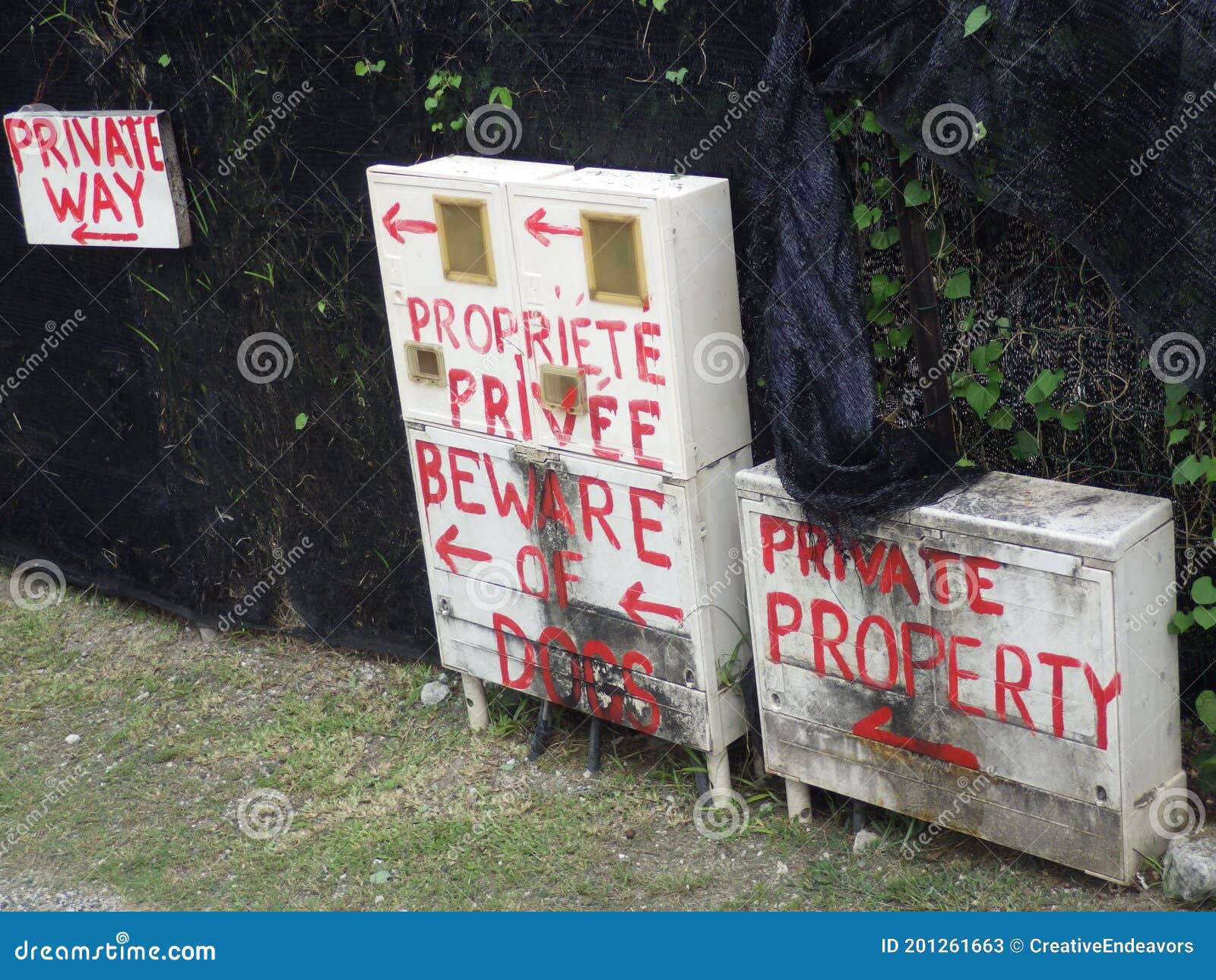Beware of Dog, Private Property Signs in Bora Bora, French Polynesia ...