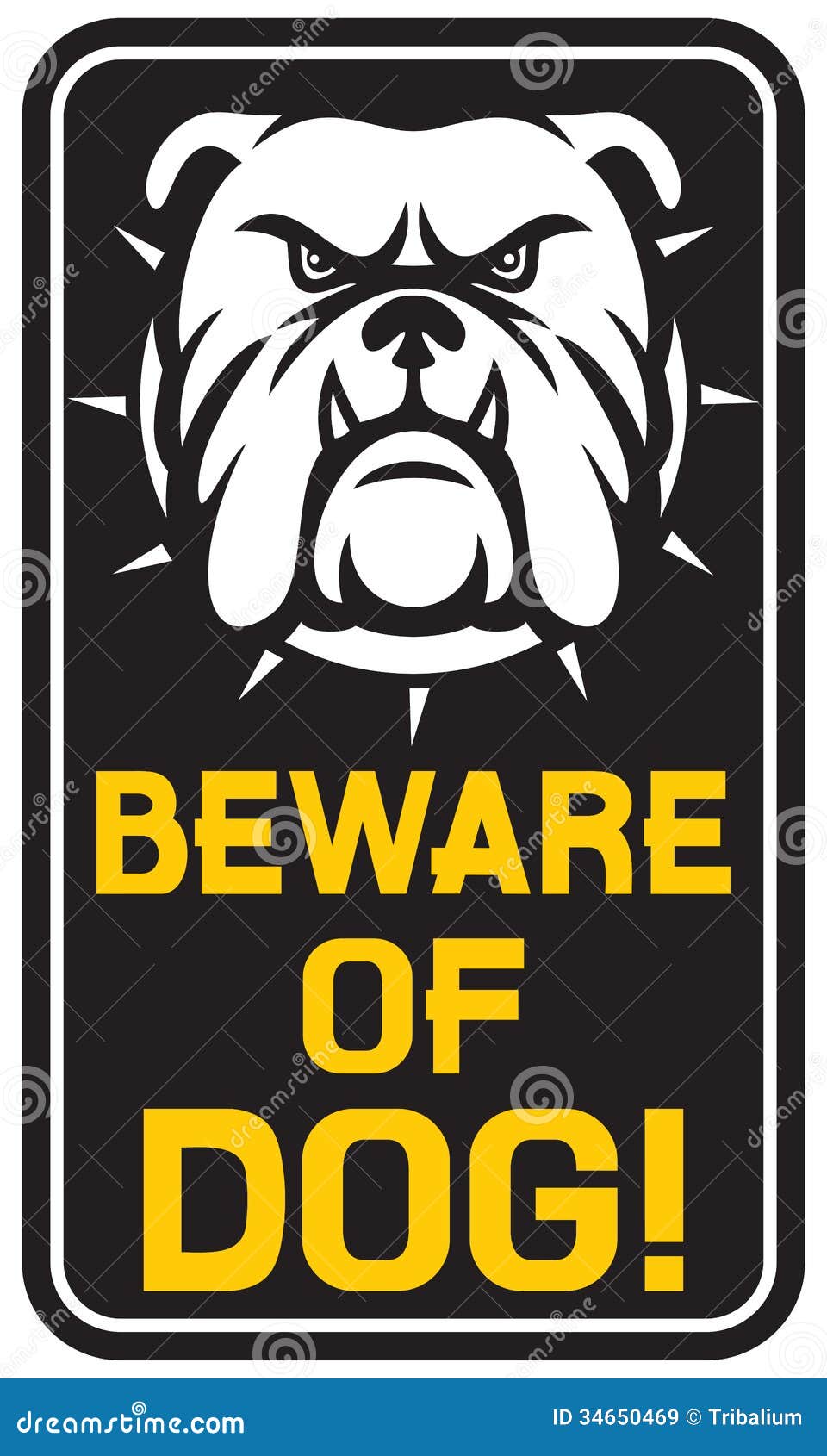 Beware of dog sign stock vector. Illustration of pedigree - 34650469