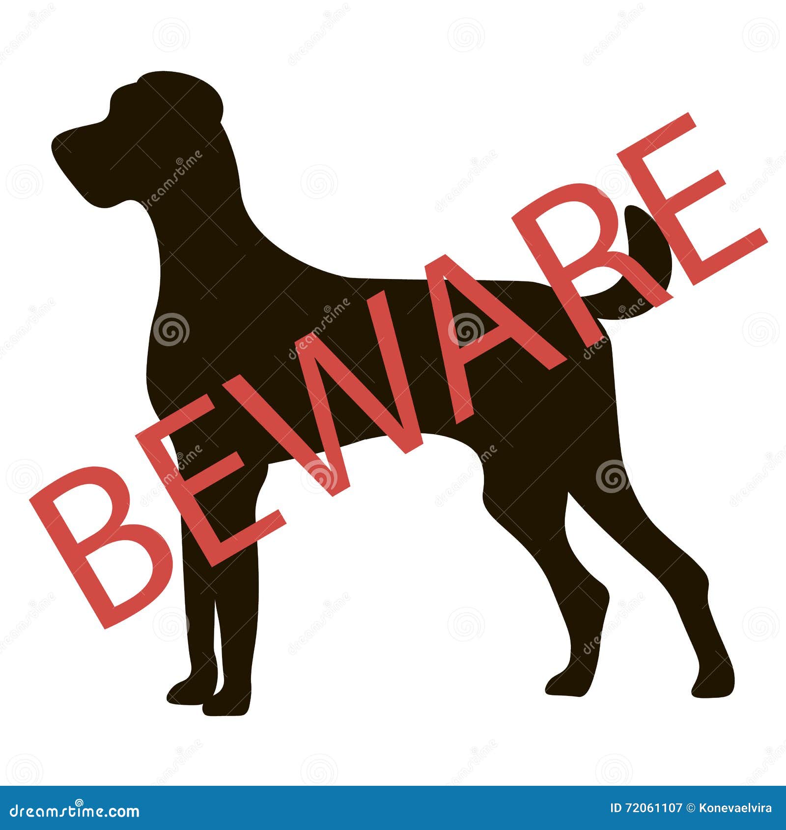 Beware Of Dogs Warning Sign Cartoon Vector | CartoonDealer.com #116702657