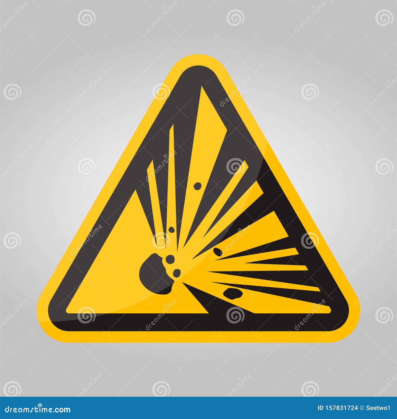 Beware Explosive Symbol Sign, Explosive Warning Caution Sign, Flammable ...