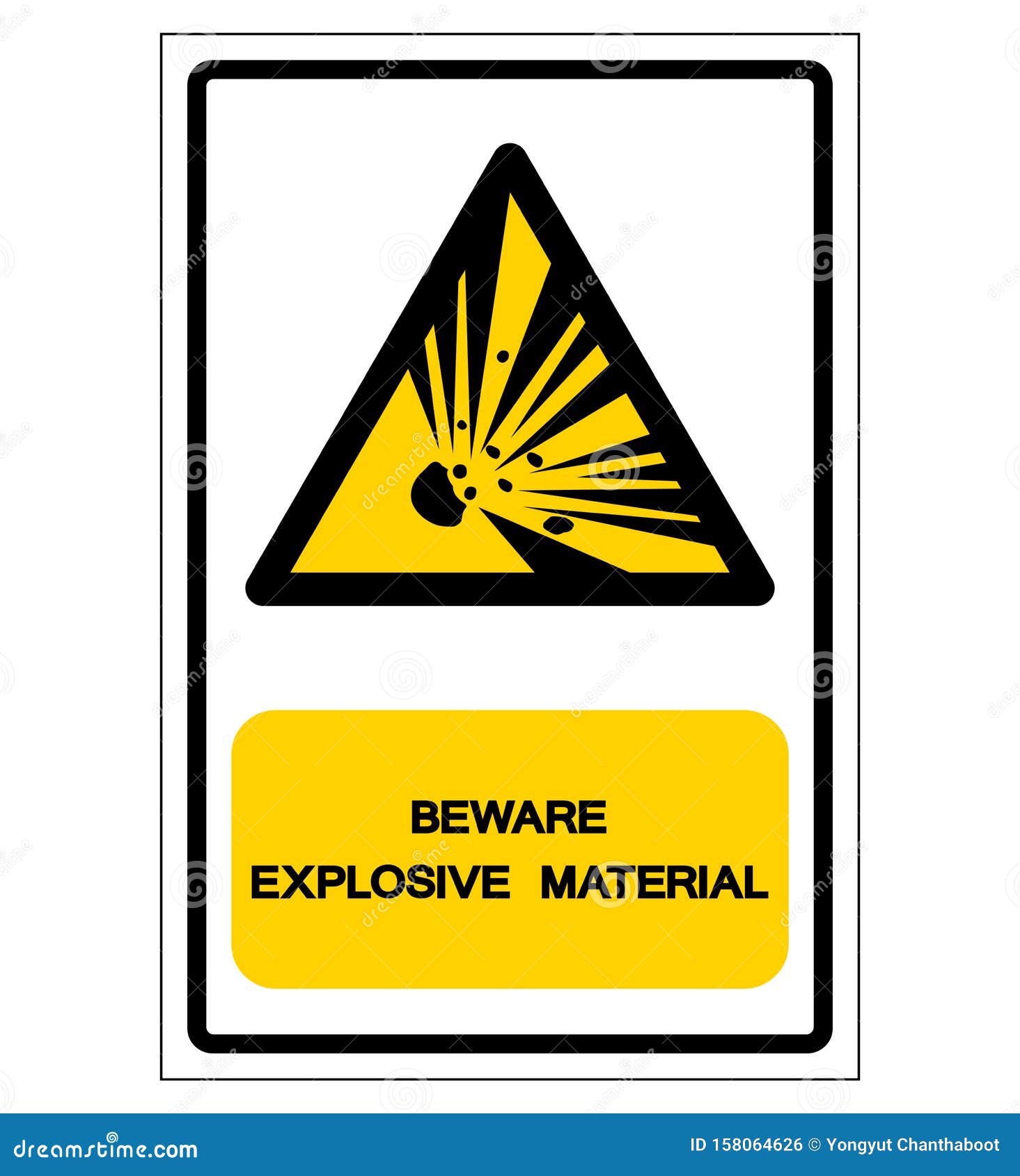 Beware Explosive Material Symbol, Vector Illustration, Isolate White on ...