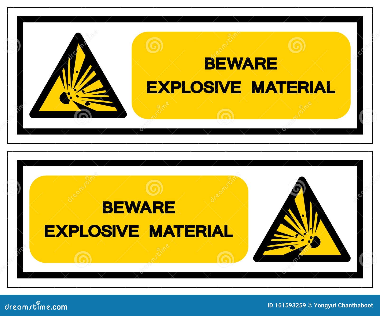 Beware Explosive Material Symbol, Vector Illustration, Isolate White on ...