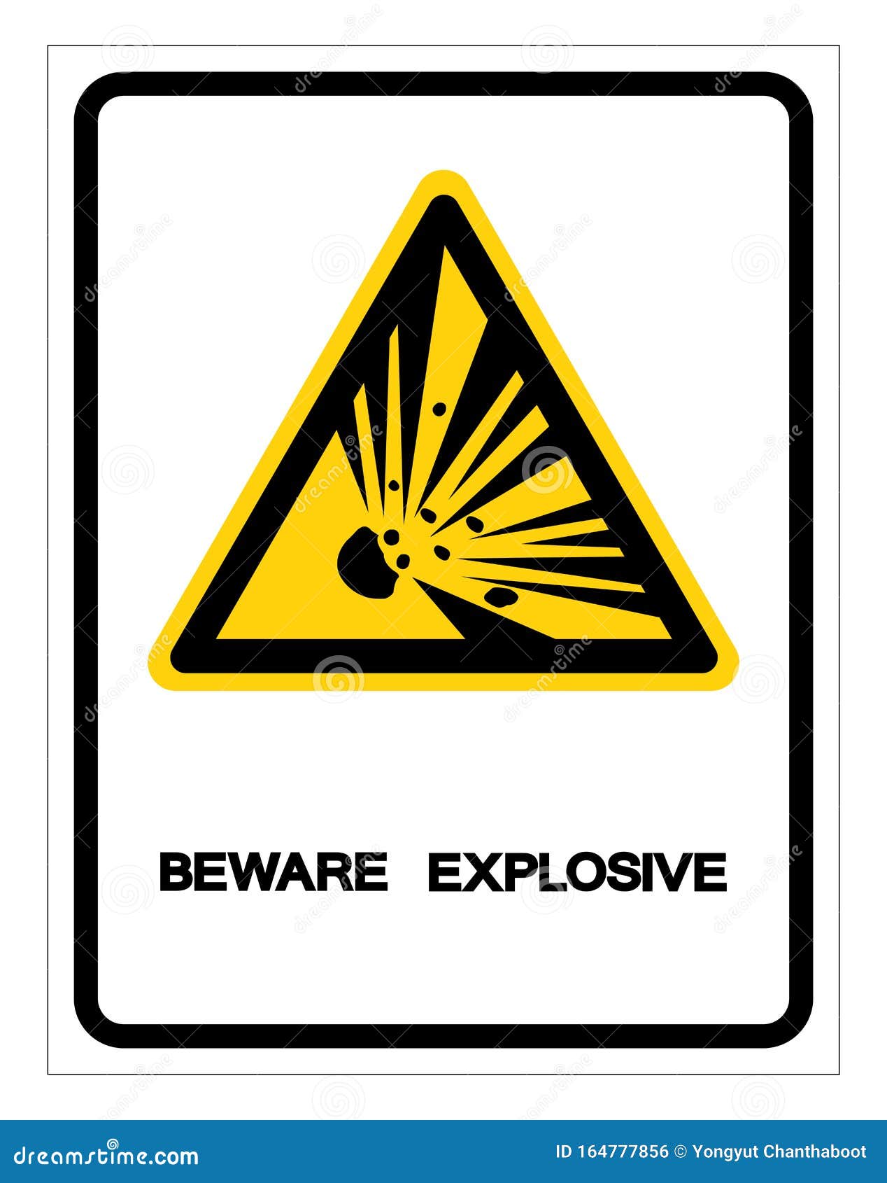 Beware Explosive Symbol Sign, Vector Illustration, Isolate on White ...