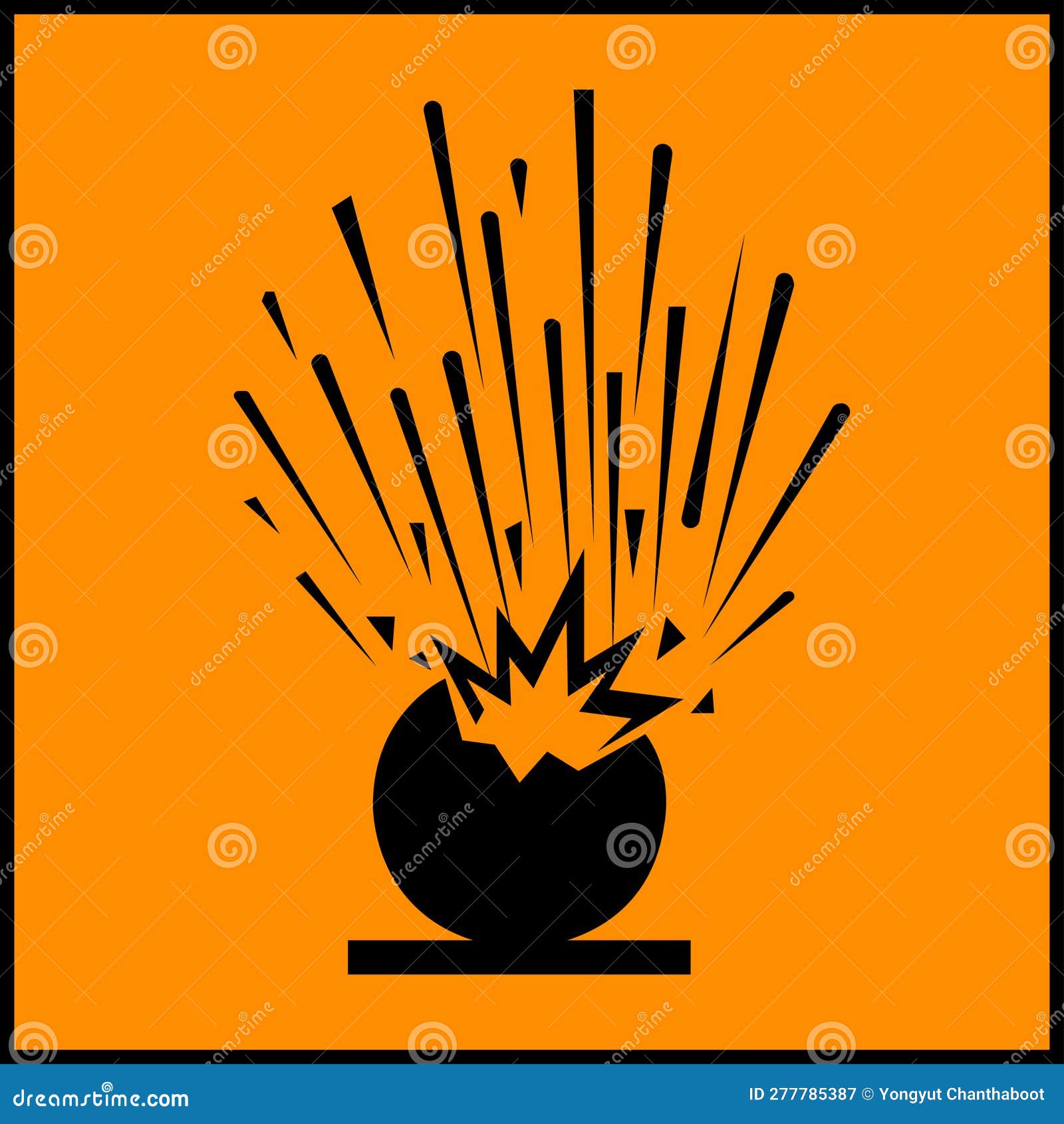 Beware Explosive Symbol Sign, Explosive Warning Caution Sign, Flammable ...
