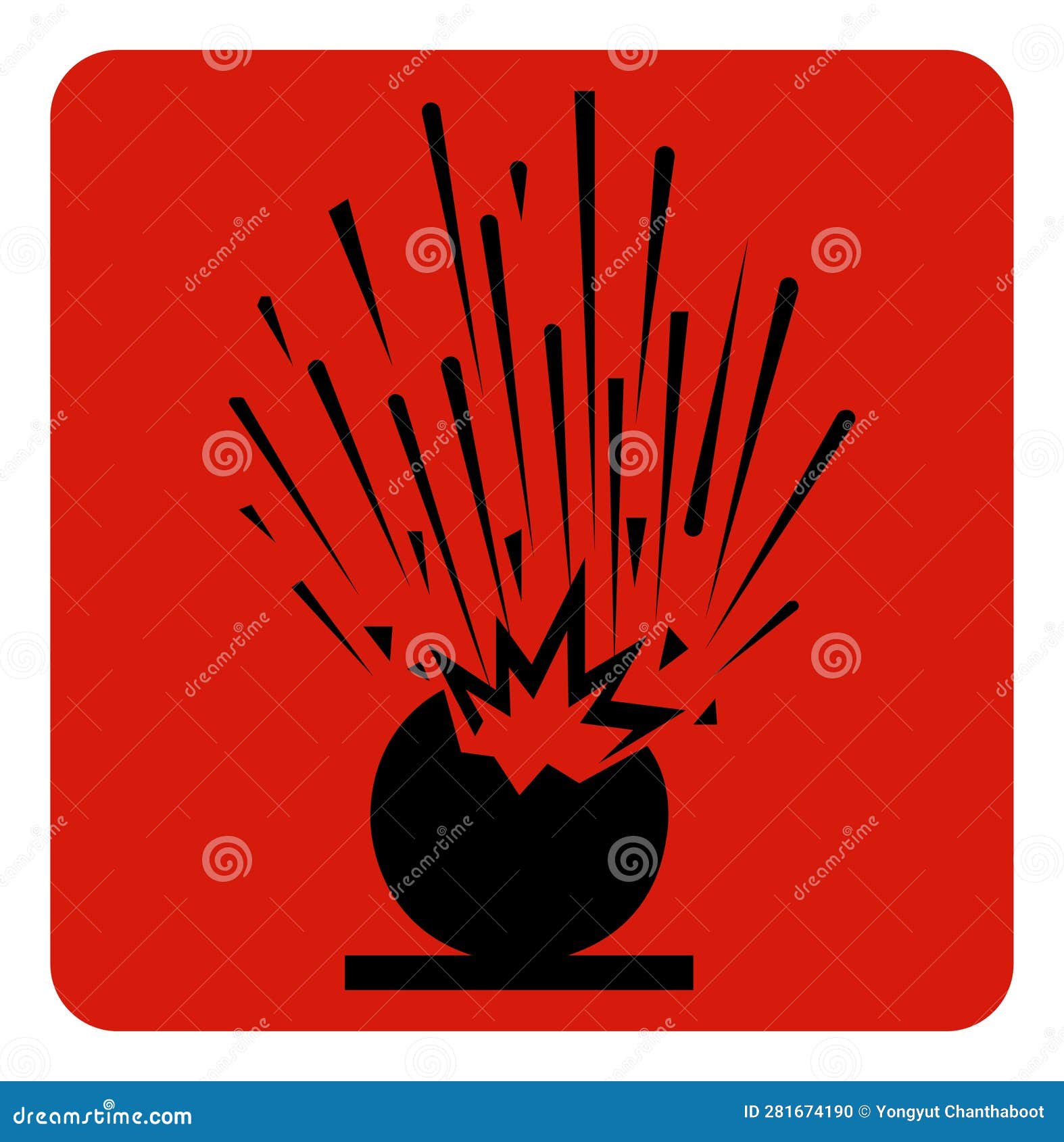 Beware Explosive Symbol Sign ,Vector Illustration, Isolate on White ...