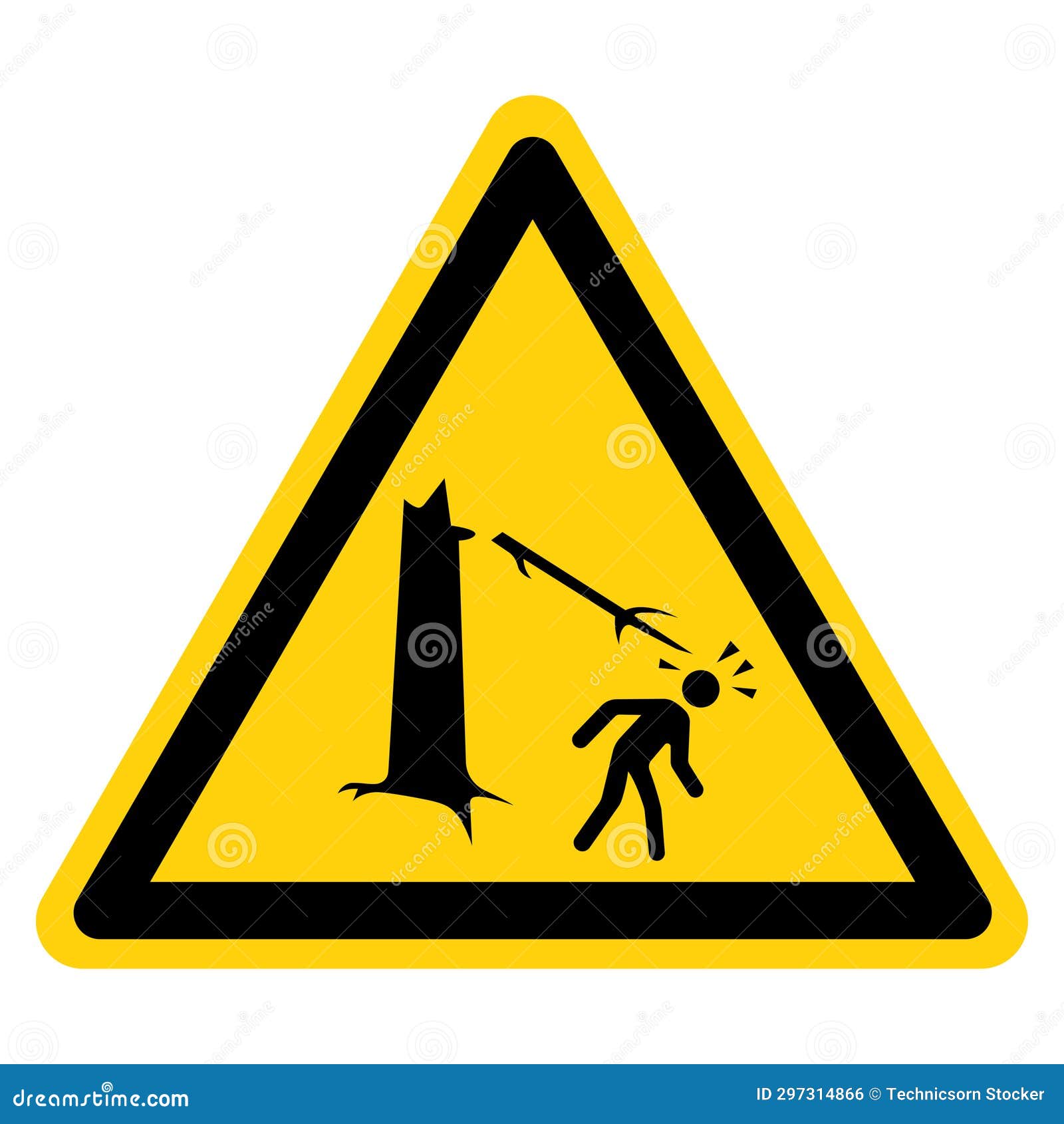 Beware of Fallen Branches Symbol Sign, Vector Illustration, Isolate on ...