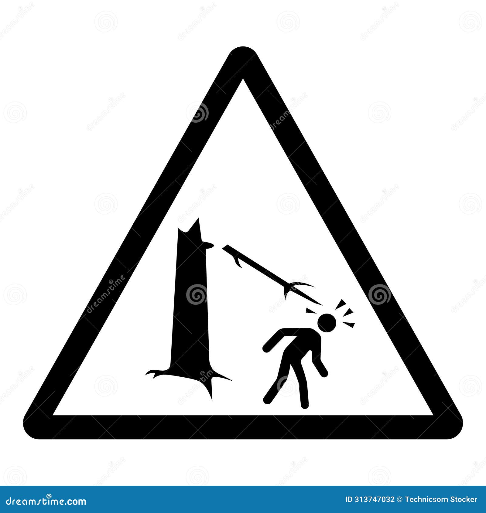Beware of Fallen Branches Symbol Sign, Vector Illustration, Isolate on ...